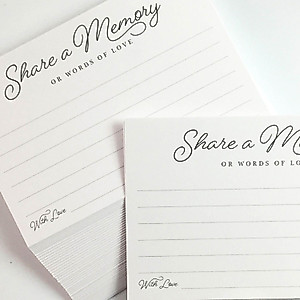 Share a Memory Card for Celebration of Life - 6 x 4 - Pack of 50 - for Funeral Sign In Book For Memorial Service, Celebration Of Life Guest Book, Graduation Memory Book
