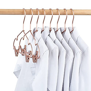 Koobay Metal Hangers Baby Clothes 12.5" Rose Gold Clips Hanger Children Kids Pants Hanger Display and Storage (30)
