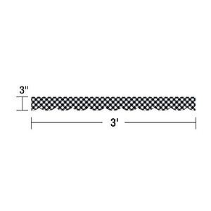 Schoolgirl Style Black and White Gingham Bulletin Board Borders, Woodland Whimsy Classroom Decorations, 39 Feet