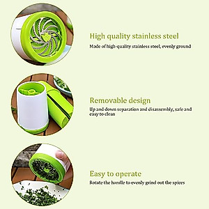 Spice Grinder Manual Herb Grinder Multifunctional Seeds Grinder with Stainless Steel Cutter Portable Grinder Food Mill for Kitchen
