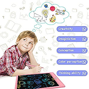 LCD Writing Tablet,10 Inch Drawing Tablet Kids Tablets Doodle Board Electronic Drawing Board for Adults and Kids Ages 3+ (Pink)