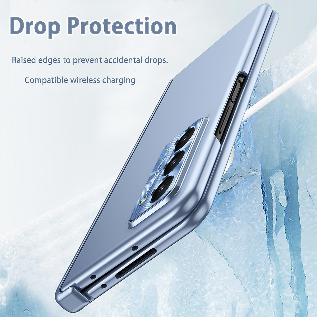 NINKI Compatible Samsung Galaxy Z Fold 5 Case with S Pen Holder & S Pen,Hinge Protection Case for Samsung Z Fold 5 Case with Screen Protector,Samsung Z Fold 5 5g Case Galaxy Fold 5 5g Phone Case Blue