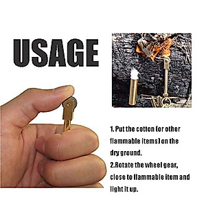 Ambrogio.L EDC Gear Spark Wheel Fire Starter Lighter Survival Outdoor Tool Kit Keychain,Gift/1x Waterproof Pill Container Holder Box