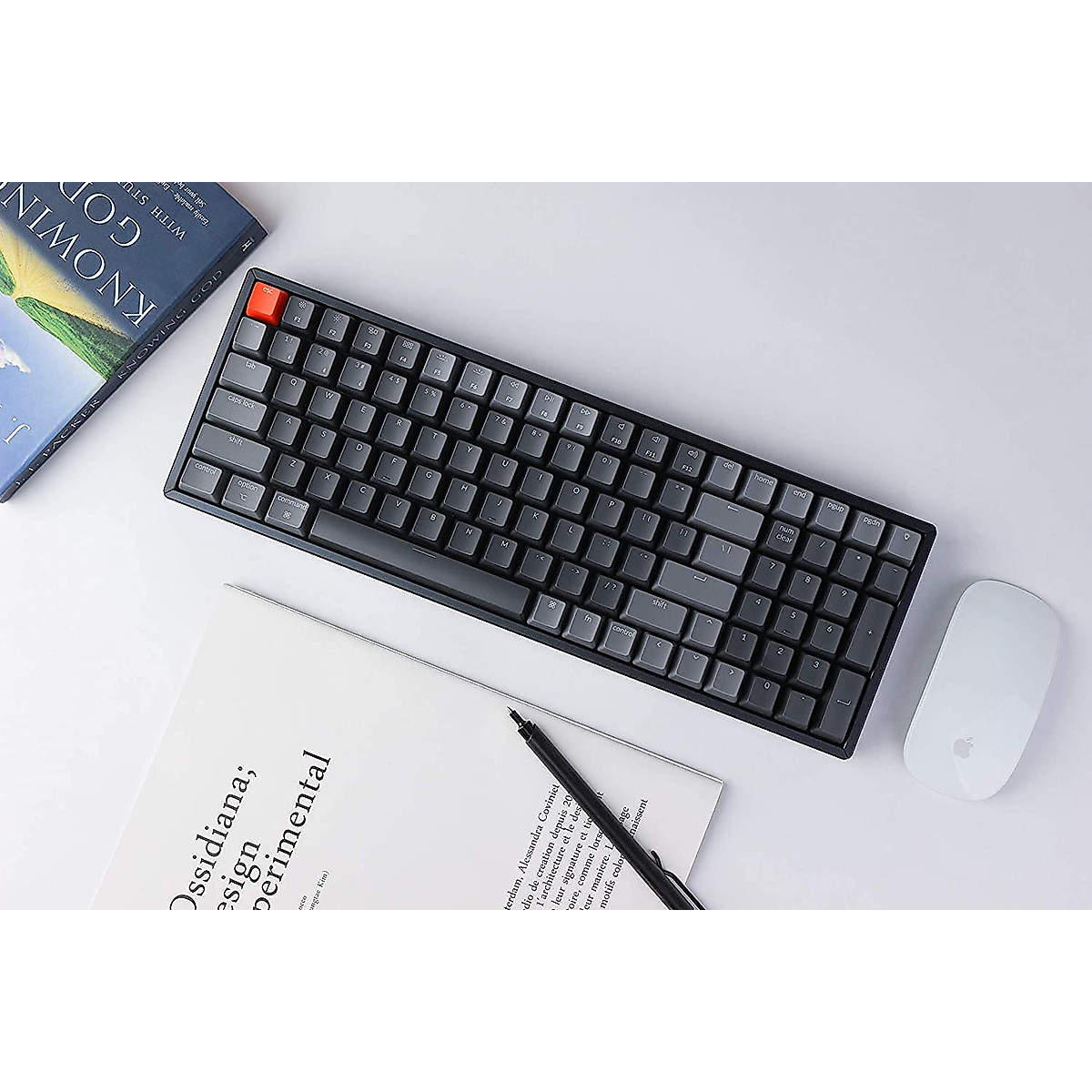 Keychron K4 Wireless Bluetooth/USB Wired Gaming Mechanical Keyboard, Compact 100 Keys RGB LED Backlit Gateron Brown Switch N-Key Rollover, Aluminum Frame for Mac Windows, Version 2