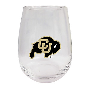 Colorado Buffaloes 9 oz Stemless Wine Glass Officially Licensed Collegiate Product