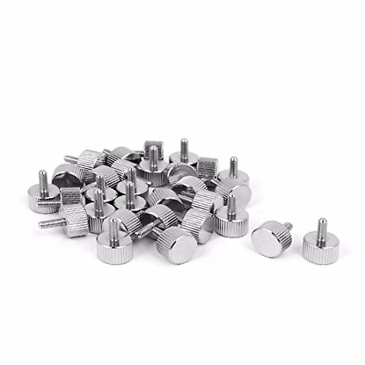 New Lon0167 M3x8mm Nickel Featured Plated Flat Head reliable efficacy Knurled Thumb Screw 30pcs for Computer PC Case(id:367 07 b7 8cd)