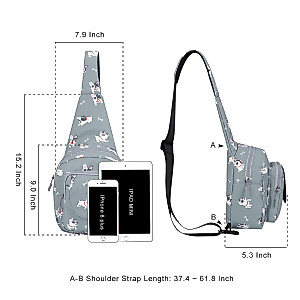 Abberry Women Sling Bag Small Crossbody Shoulder Backpack Outdoor Casual Back Pack for Girls Lady Teens Kids (Cute Puppy)