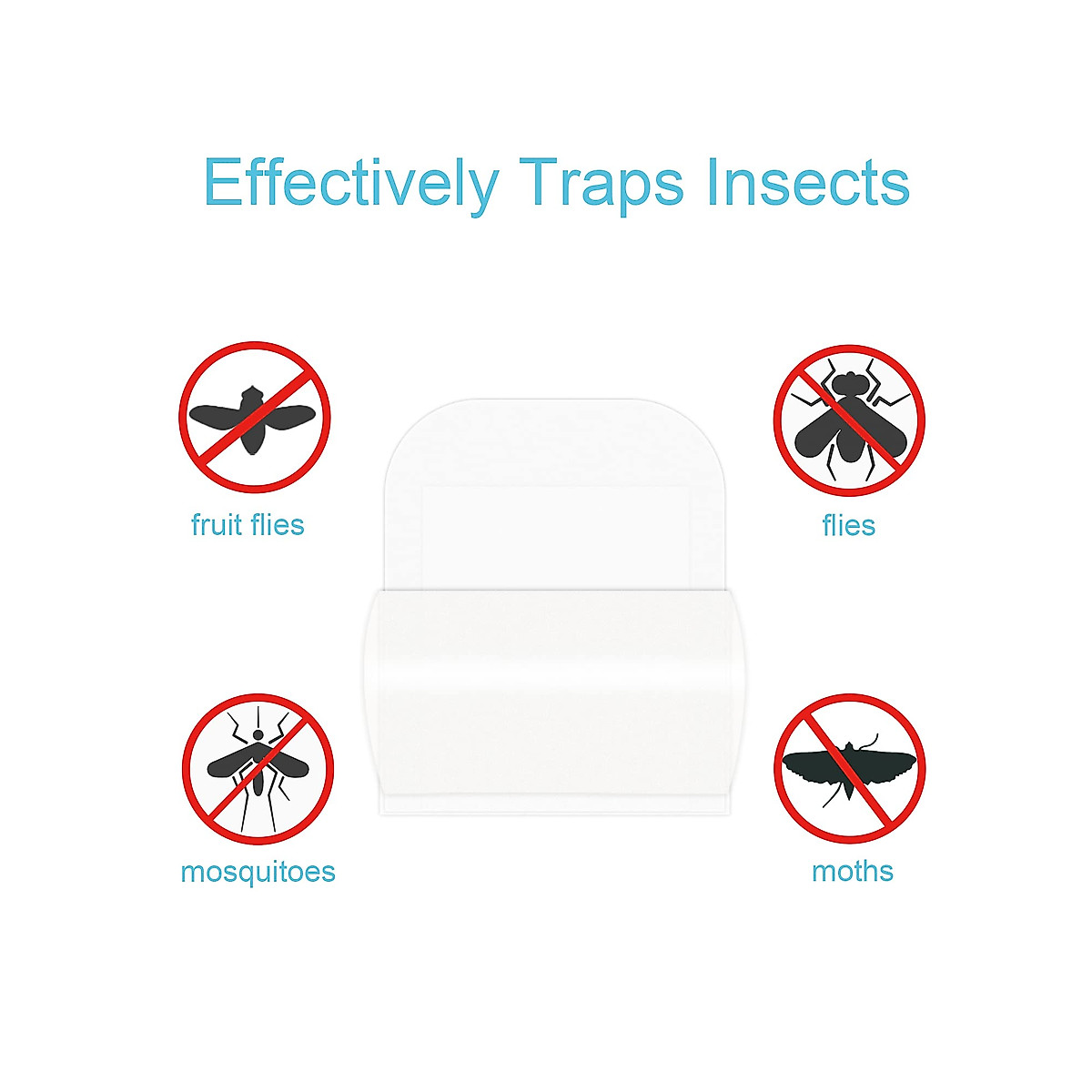 12 Pcs Refill Glue Pads Compatible with Bug md No Fly Zone Bug Zapper, Sticky Pads for Bug Catcher Plug in Fly Traps Indoor Insect Trap
