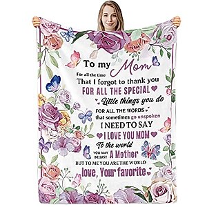 Gifts for Mom Blanket, Best Mom Ever Gifts, Birthday Gifts for Mom Throw Blanket, I Love You Mom Gifts, Unique Mom Gift,Mom Birthday Gifts from Daughter/Son Soft Throw Blanket 40" x 50"