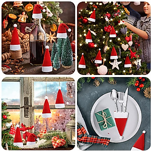 Christmas Santa Hats Silverware Holders, Tableware Holders , Santa Hats Dinner Silverware Holders, Santa Claus Flatware Holder, Xmas Dinner Table Flatware Dinnerware Decorations Party Supplies