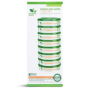 Nursery Fresh Refill for Diaper Genie and Munchkin® Diaper Pails, 2,176 Count, 8 Pack