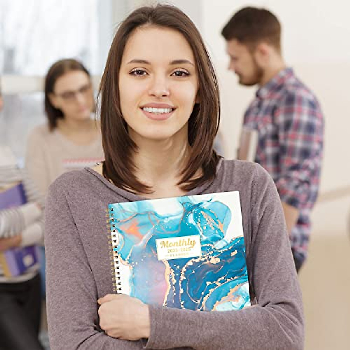 2023-2025 Monthly Planner/Calendar - Jul. 2023 - Jun. 2025, Monthly Planner 2023-2025, 8.5" × 11", Two-Year Monthly Planner with Flexible Cover, Monthly Tabs, Pockets - Pink Waterink