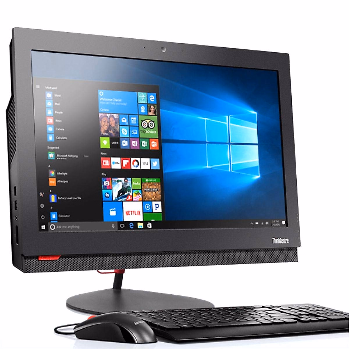 Lenovo ThinkCentre M800Z 21.5 in HD All-in-One Desktop Computer, Intel Quad Core i3-6100-3.7 GHz, 16GB RAM, 256GB SSD HDD, USB 3.0, DVDRW, DiaplayPort, RJ-45, Windows 10 Professional (Renewed)