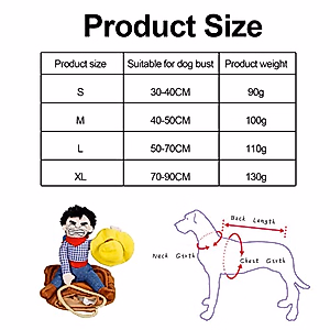 KSIEE Dog Cowboy Costume, Polyester Fiber Dog Cowboy Rider Outfit with Loop Fasteners, Dogs Clothes Knight Style with Doll and Hat for Halloween Christmas New Year Pet Costume (Small)