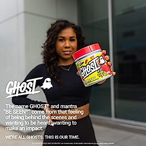 GHOST Legend Pre-Workout Energy Powder, Sour Patch Kids Redberry - 25 Servings - Caffeine, L-Citrulline, & Beta Alanine Blend for Energy Focus & Pumps - Free of Soy, Sugar & Gluten, Vegan
