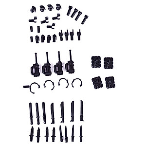 Lingxuinfo 192Pcs Military Army Weapons Toy Weapon Accessories for Brick Figures Army Weapons Sandbag Bricks Building Blocks Toy Compatible with Major Brand