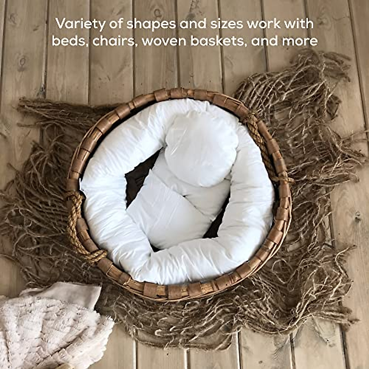 First Landings Newborn Posing Pillows - Photography Props for Baby Boy or Girl Photoshoots - Donut Pillow and 3 Posing Pillows