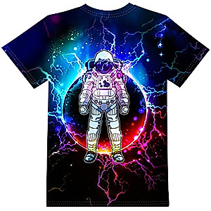 LAIDIPAS Boys Shirts Galaxy Space Tshirts Kids 3D Print Funny T-Shirts for Girls and Boys Size 8-10 Years