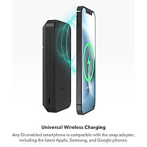 mophie Snap+ Powerstation Wireless Stand - Black - Compatible with MagSafe Enabled iPhones or Any Qi-Enabled Smartphones, Including Apple, Samsung, or Google Phones