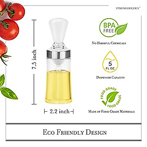 Glass Oil Dispenser Bottle for Kitchen with Brush, Oil Dispenser with Brush - Create Your Fine Cuisine - Cooking Oil Dispenser, White