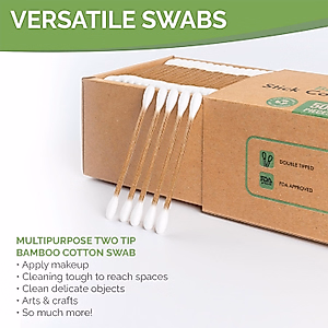 Beautiful Mind Bamboo Cotton Swabs for Ears – 500 Pack – Qtips with Carbonized Bamboo for Durability – Eco-Friendly, Biodegradable & Vegan – 100% Organic Cotton Ear Swabs for Makeup
