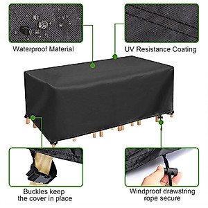 Zhadongli Art Waterproof Outdoor Sofa Cover, 91""Lx71""Wx30""H Patio Furniture Covers Waterproof Outdoor Couch Cover, Lawn Furniture Covers, Black