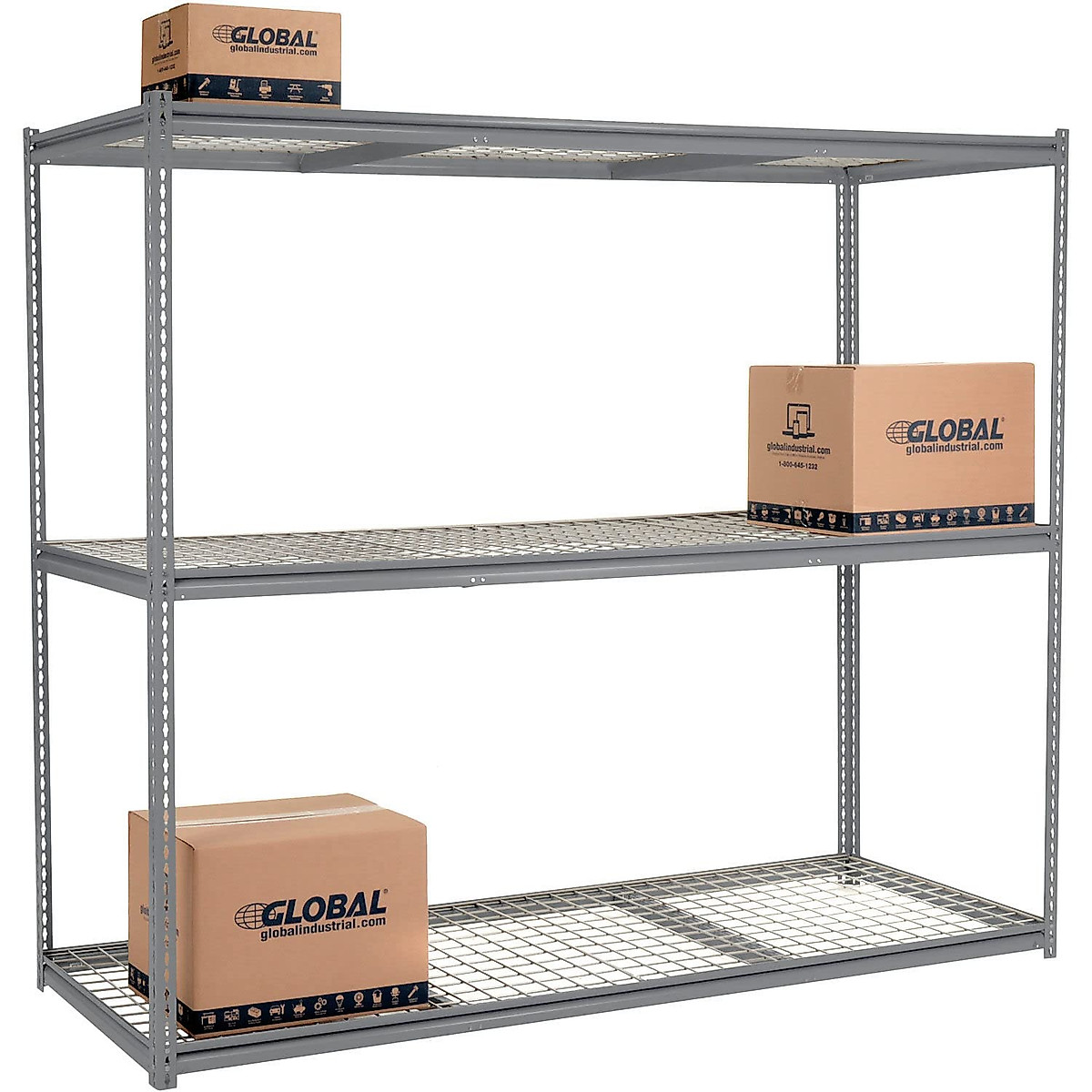 Global Industrial High Capacity Starter Rack 96x48x843 Levels Wire Deck 800lb Per Shelf GRY