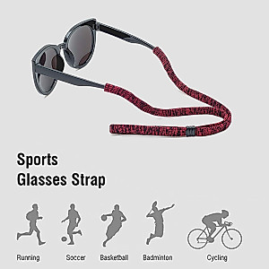 HALF CRESCEN Glasses Strap (Pack of 6) Adjustable Eyeglasses Strap Sunglass Holder Strap Men Women