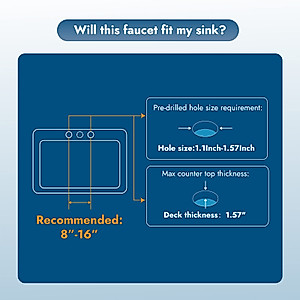 Cinwiny 3 Hole Bathroom Faucet 8 inch Vanity Widespread Sink Faucet 2 Handles Deck Mounted Basin Mixer Tap with Pop up Drain,Oil Rubbed Bronze