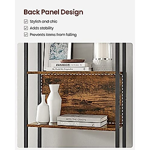 VASAGLE ALINRU 6-Tier Bookshelf, Tall Storage Shelves, Shelving Unit with Steel Frame, for Living Room, Entryway, Hallway, Office, Industrial Style, Rustic Brown and Black ULLS113B01