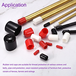 DMiotech 20 Pack 1/4"(6mm) ID Black Screw Thread Protectors Rubber End Caps Bolt Covers for Screw Bolt Furniture Pipe