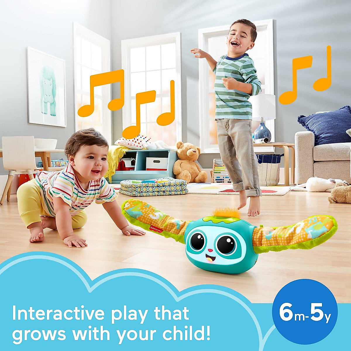 Fisher-Price Rollin’ Rovee Learning Toy with Music Lights and Smart Stages Educational Content for Baby Toddler and Preschool Kids