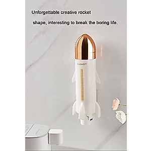 Jaugufiy Rocket Shape Disposable Paper Cup Dispenser Wall Mounted Cup Storage Disposable Cup Holder with Tea Bag Storage Box for Home Office (Green)