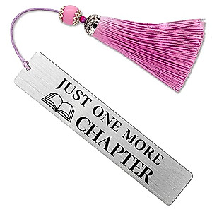 Hafhue Just One More Chapter Metal Bookmark Book Lover Gifts for Woman Man BFF Girlfriend Teens Students Friends Bookworm Readers Graduation Anniversary Gifts Back to School Gifts