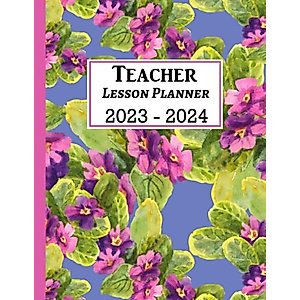 Teacher Lesson Planner 2023-2024: 8.5x11 inches, Lesson Plan Grade and Record Books for Teachers August 2023-July 2024 Academic Year, Watercolor Floral Cover.