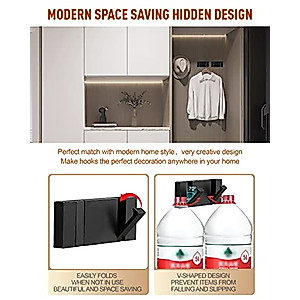 MrsJeggy 2 Pack Waterproof Folding Hideaway Coat Hooks，Retractable Hook，Space-Saving Hanger，Coat Hooks Wall Mounted，Aluminum Heavy Duty Wall Hooks，Wall Mounted Folding Coat Rack for Hat，Towel，Bag，Key