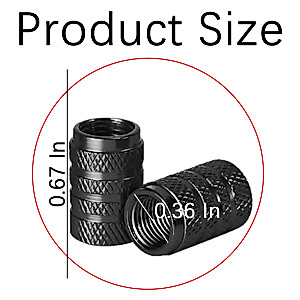 Osilly 12 Pcs Car Tire Valve Stem Cap Covers, Aluminum Alloy Air Caps Cover, Leak-Proof and Corrosion Resistant Auto Accessories, Universal Stem Cap for Trucks SUVs Motorcycles (Black)