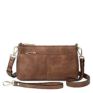 CLUCI Small Purses for Women Crossbody Bags, Cell Phone Clutch with Adjustbable Strap, Women's Leather Wristlet Purses