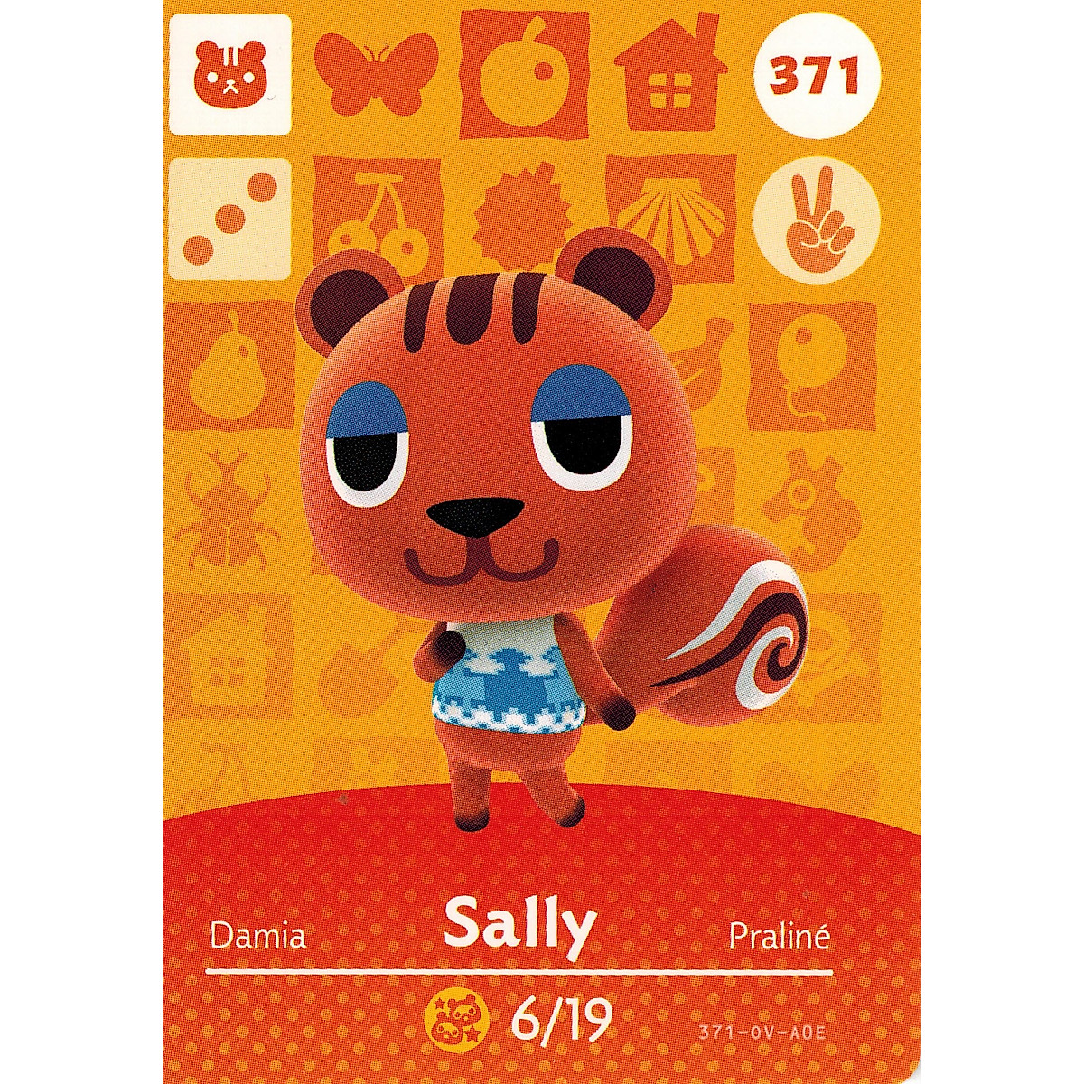 Nintendo Animal Crossing Happy Home Designer Amiibo Card Sally 371/400 USA Version
