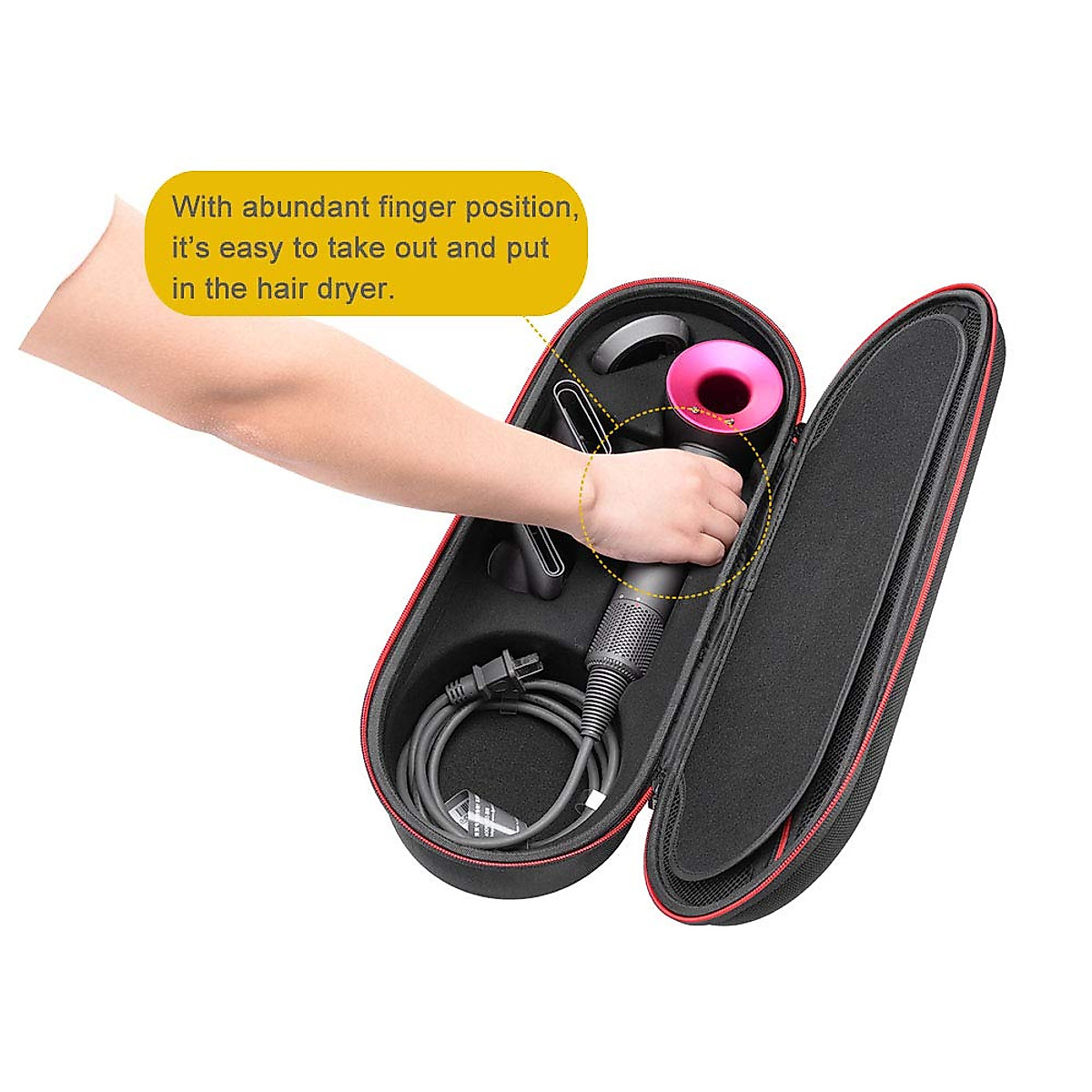 RLSOCO Hard Case for Dyson Supersonic Hair Dryer HD15 HD08 HD07 HD03 HD01 Nural, Portable Travel Storage Bag for Dyson Supersonic Hair Dryer - Fits Complete Supersonic Accessories (Black)