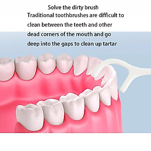 Flossers,Dental Floss,Floss Picks,Dental Floss Picks,YIMART 100pcs Dental Floss Flosser Picks Toothpicks Teeth Stick Tooth Cleaning Interdental Brush Dental Floss Pick Oral Hygiene Care (100 Count)