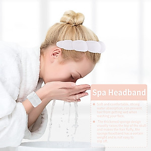 CGBARBER Spa Headbands for Washing Face, Wash Spa Yoga Sports Shower Head Band Terry Towel Cloth Hair Band for Skin Care, Makeup Removal Wrist Washband Hairpin Set (White)