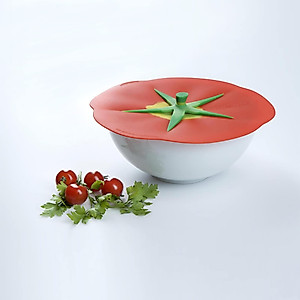 Charles Viancin - Tomato Silicone Lid for Food Storage and Cooking - 8''/20cm - Airtight Seal on Any Smooth Rim Surface - BPA-Free - Oven, Microwave, Freezer, Stovetop and Dishwasher Safe