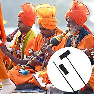 AIEX Flute Cleaning Kit Flute Cleaning Rod Flute Cleaning Swabs Flute Cleaning Cloth for Flute Cleaning Polishing (Black)