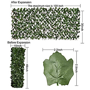 DearHouse Fence Privacy Screen for Balcony Patio Outdoor,Decorative Faux Ivy Fencing Panel,Artificial Hedges (Single Sided Leaves)