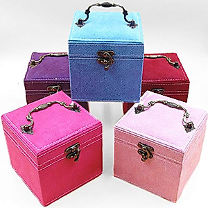 TINTON LIFE 2 Layers Sewing Kits with Vintage Box Sewing Accessories Supplies Kits for Adults Kids Beginner Travel Sewing Basket Metal Handle Red