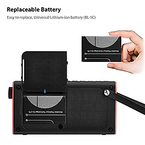 Avantree SP850 Rechargeable Portable FM Radio with Bluetooth Speaker and SD Card MP3 Player 3-in-1, Auto Scan Save, LED Display, Small Handheld Pocket Battery Operated Wireless Radio (No AM)