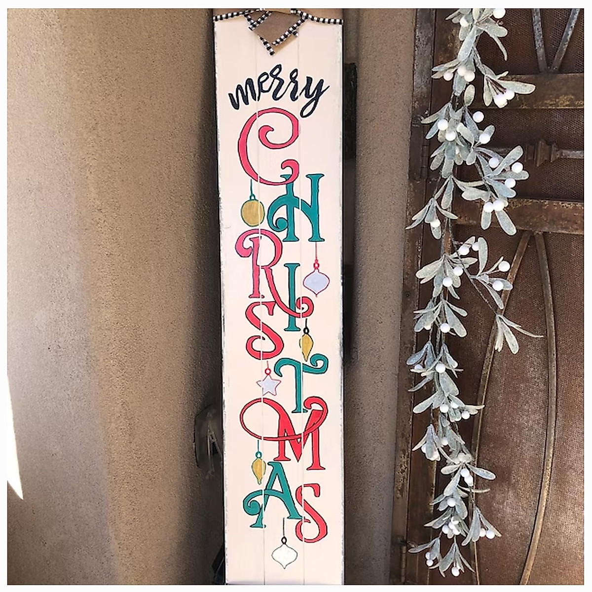 12 Pcs Christmas Stencils for Painting on Wood Porch Sign, Large Believe Merry Christmas Stencil Holiday Nativity Painting Stencils for Wood Sign DIY Crafts Canvas Fabrics (12pcs Porch christmas)