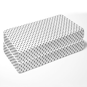 Bacati - 2 Pack Love/Aztec/Arrows/Hearts Silky Soft Breathable 100% Cotton Muslin Baby Crib Fitted Sheets - Fits Standard 28 x 52 x 5 Crib & Toddler Mattresses (Mustache, Black)