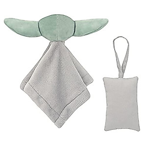 Lambs & Ivy Star Wars The Child/Baby Yoda Security Blanket/Door Pillow Gift Set